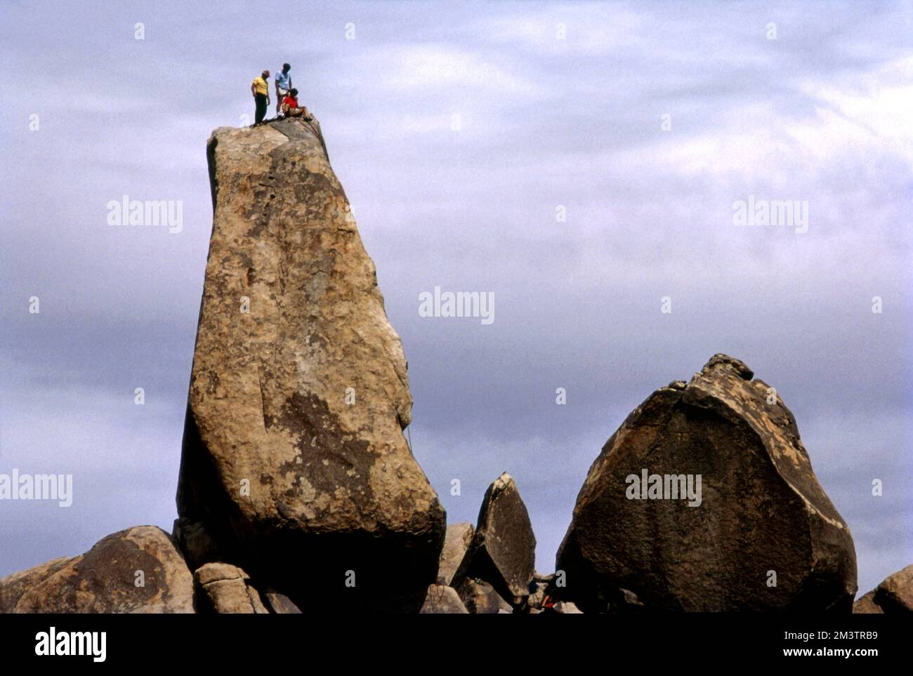 Rock climbers at Joshua Tree National Park in California Stock Photo ...