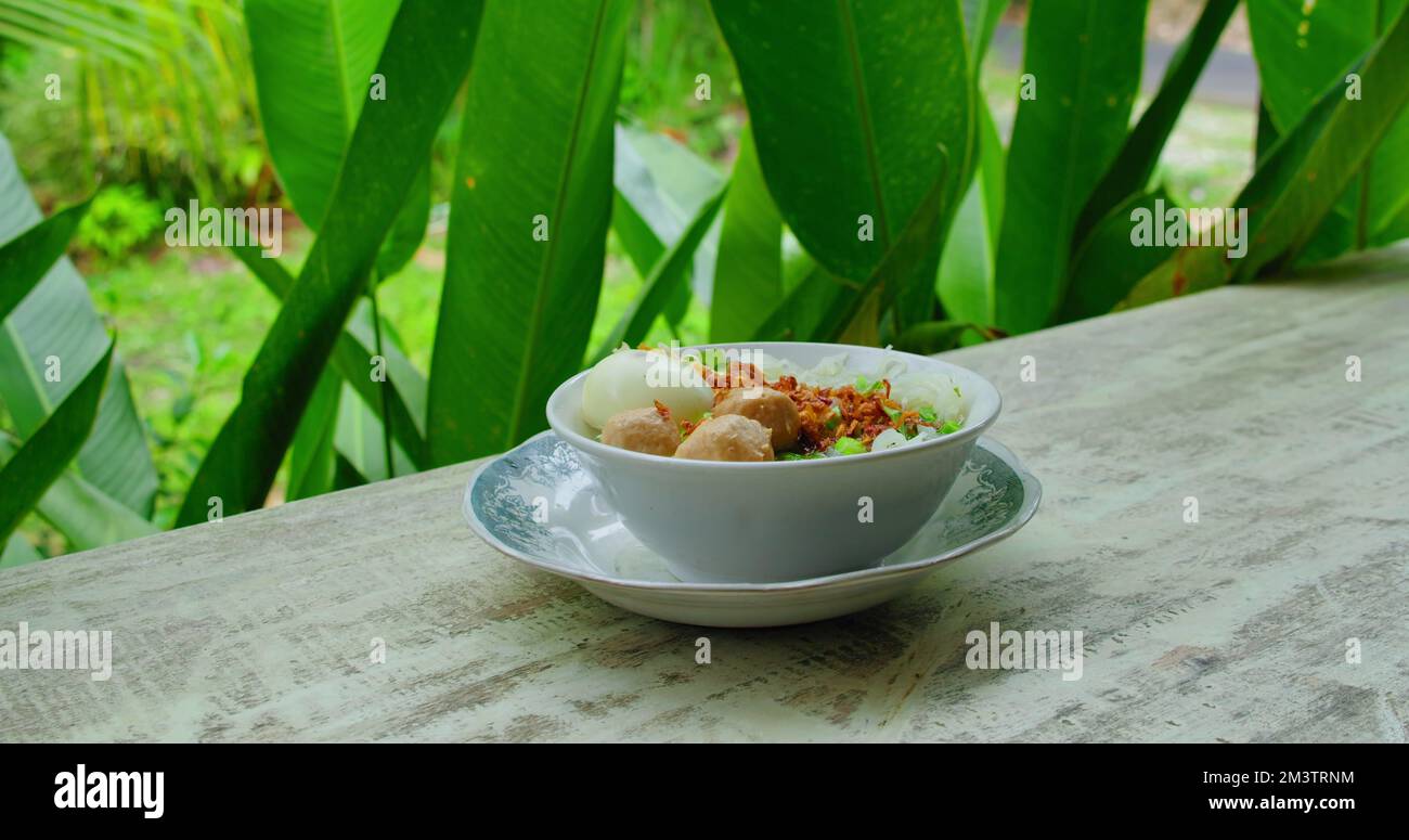 Traditional balinese food. Plate with tasty dish of indonesian national ...