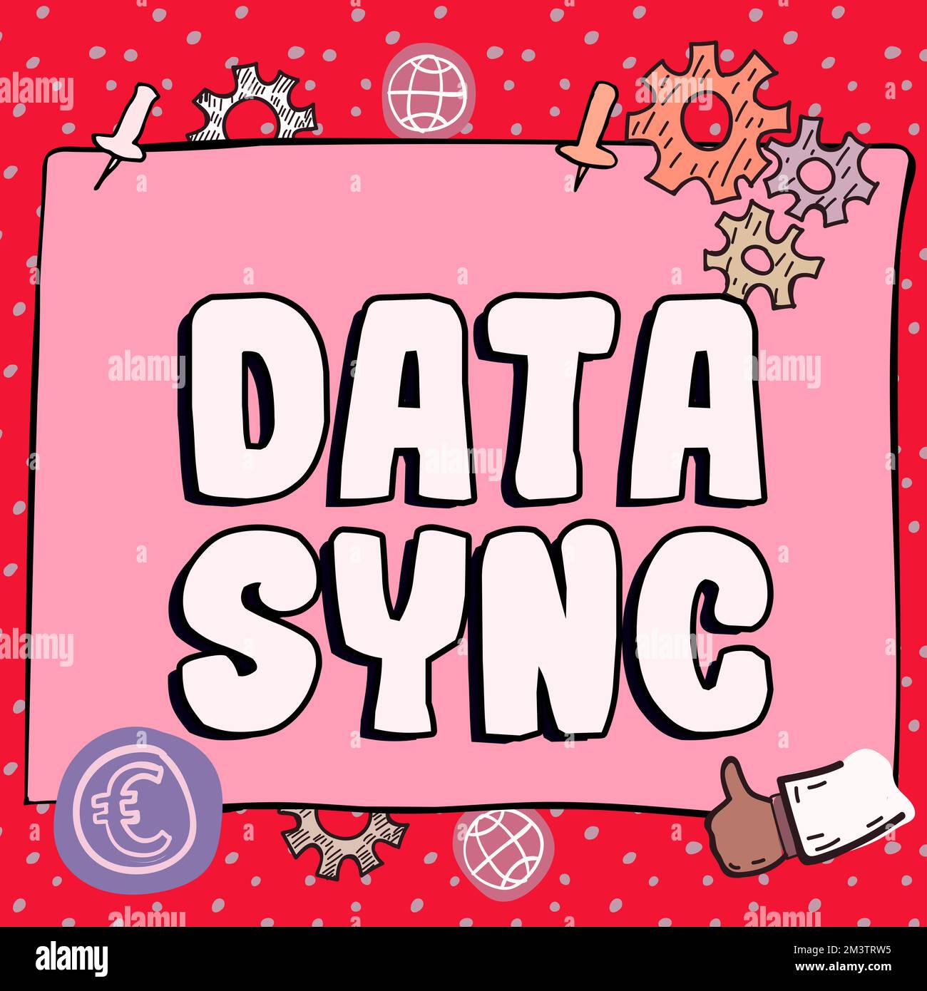 Text showing inspiration Data Sync. Word for data that is continuously generated by different ...