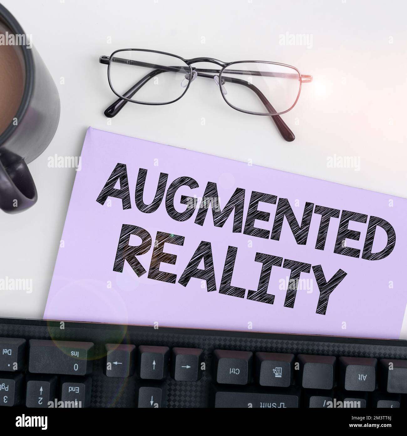 Text sign showing Augmented Reality. Business idea technology that ...