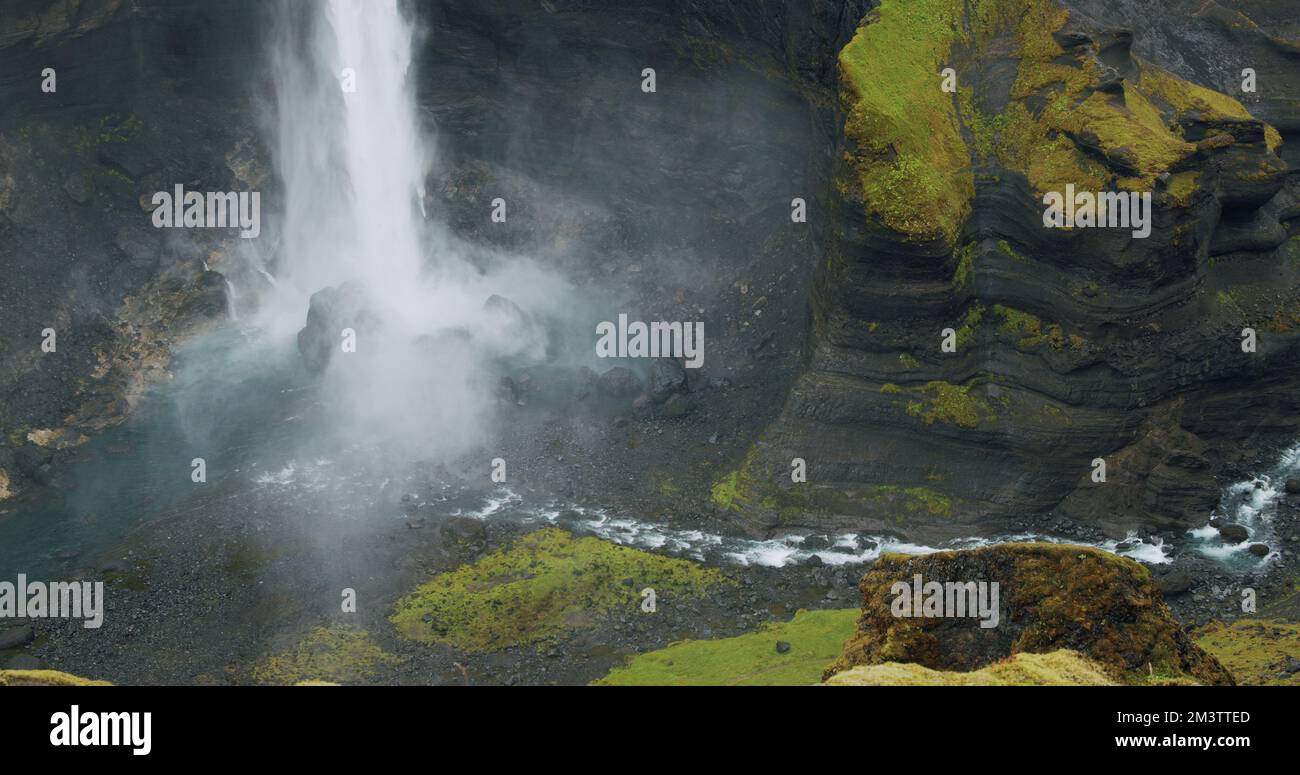 Most beautiful Haifoss waterfall in iceland highland Stock Photo - Alamy