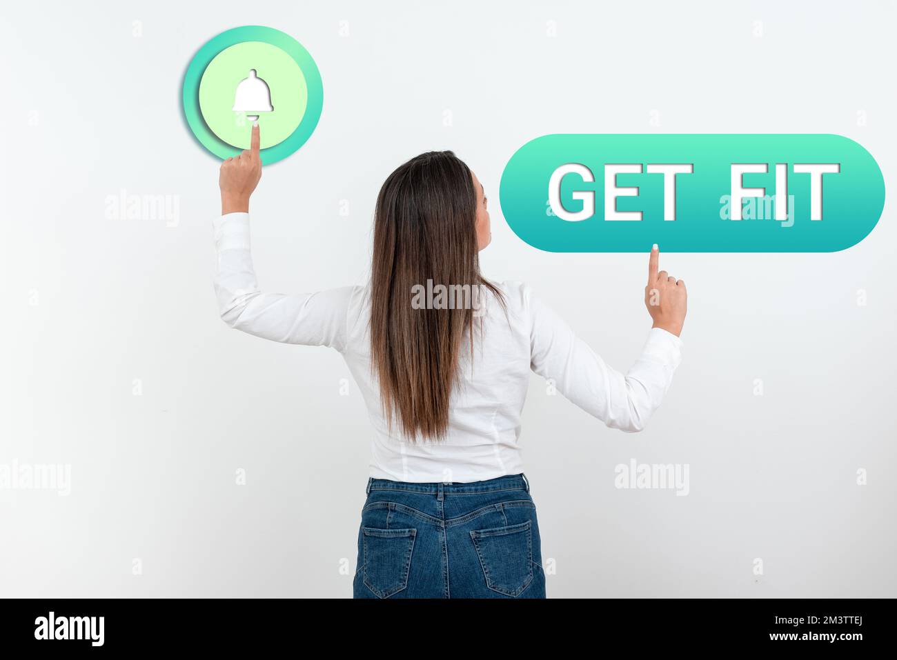 Text caption presenting Get Fit. Internet Concept right size or shape ...