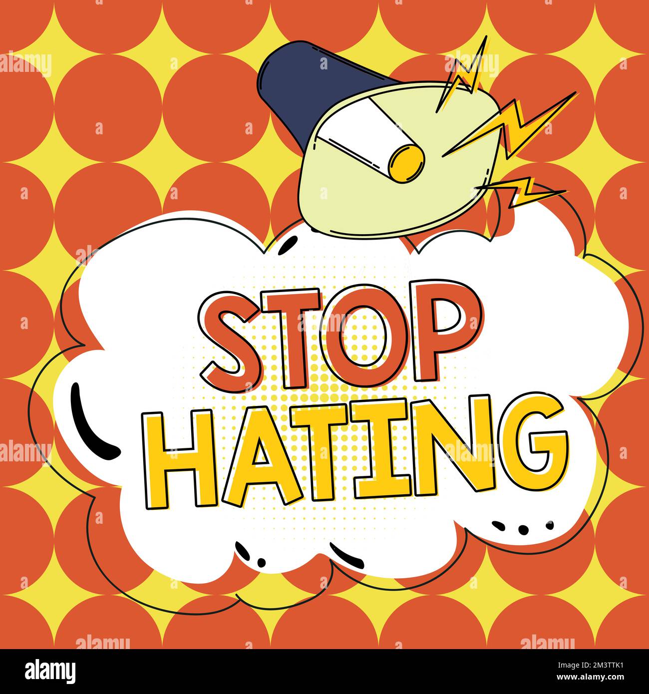 Hand writing sign Stop Hating. Conceptual photo cease hostility and ...