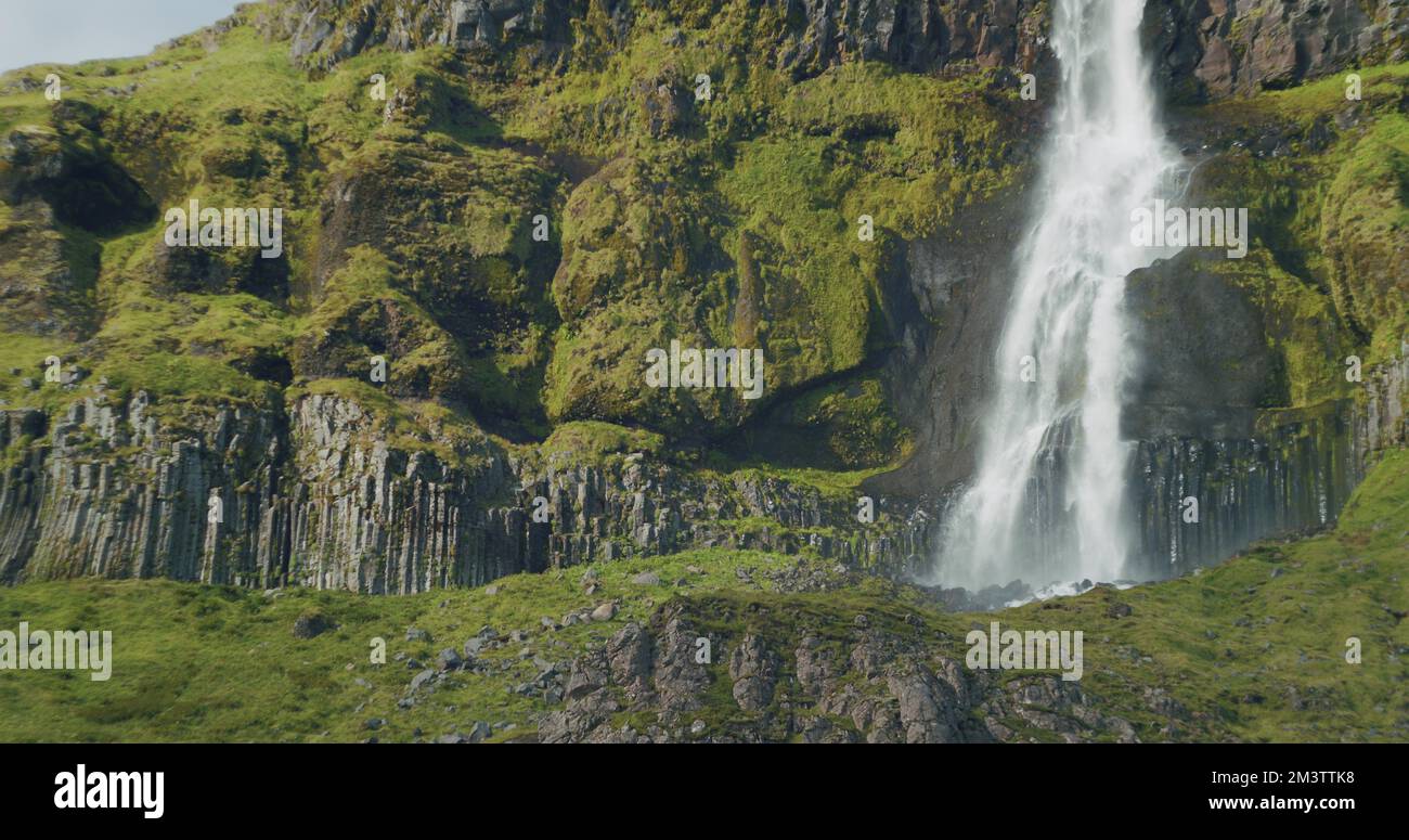 Beautiful waterfall cascade in eastern Iceland Bjarnarfoss Epic scene ...