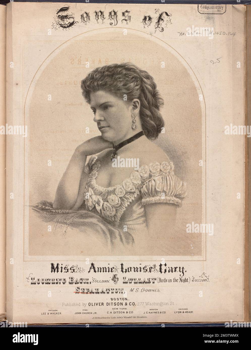 Songs of Anne Louise Cary. , Cary, Annie Louise, 1842-1921 Stock Photo ...