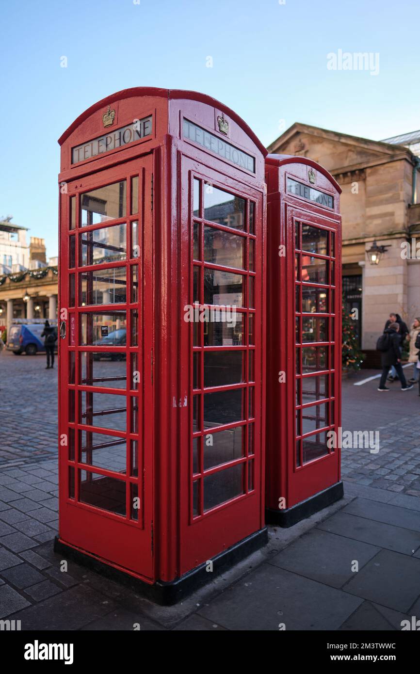 The iconic red telephone box in Covent Garden, London, England, United ...