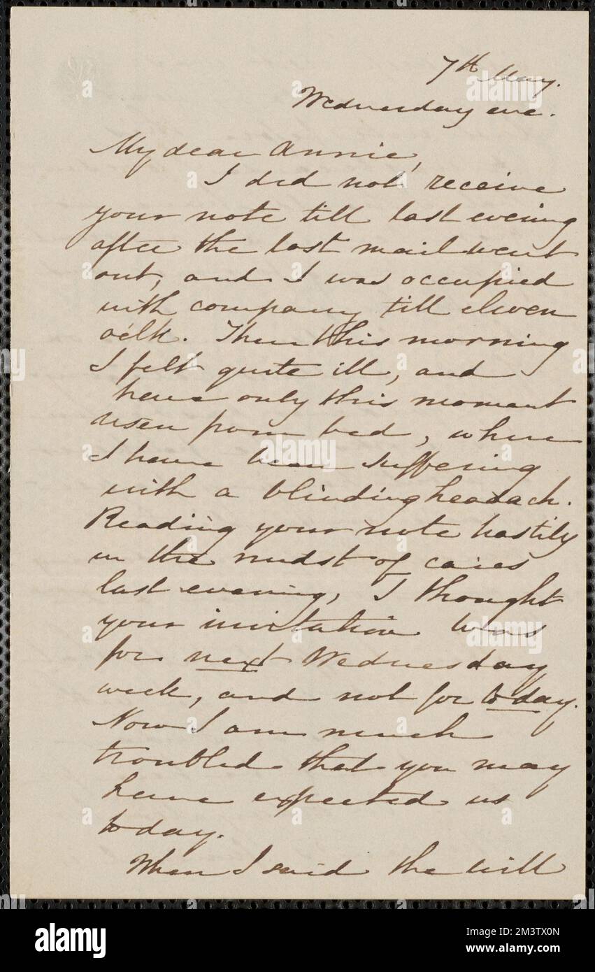 Sophia Hawthorne autograph letter signed to Annie Adams Fields ...