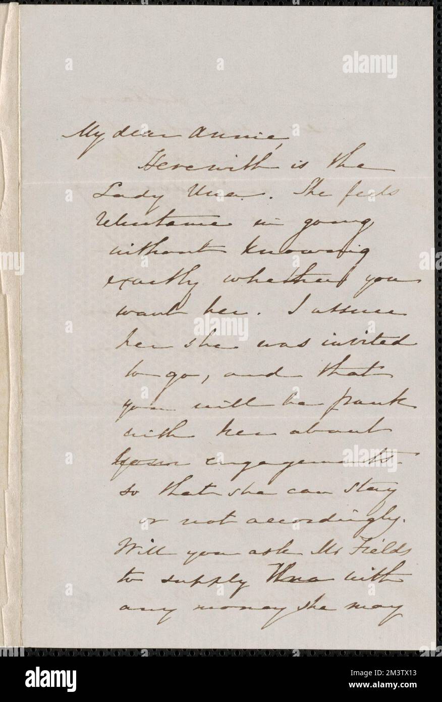 Sophia Hawthorne autograph letter signed to Annie Adams Fields ...