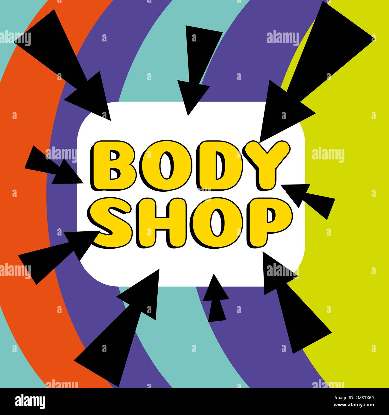 Text sign showing Body Shop, Word Written on a shop where automotive ...