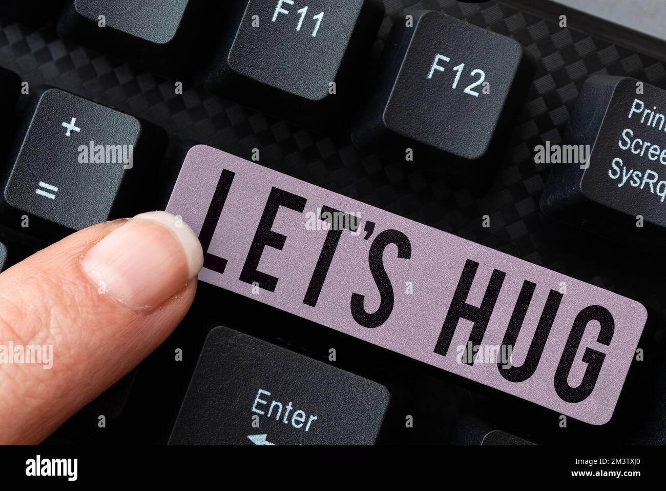 Writing displaying text Let's Hug. Business approach asking to hold ...