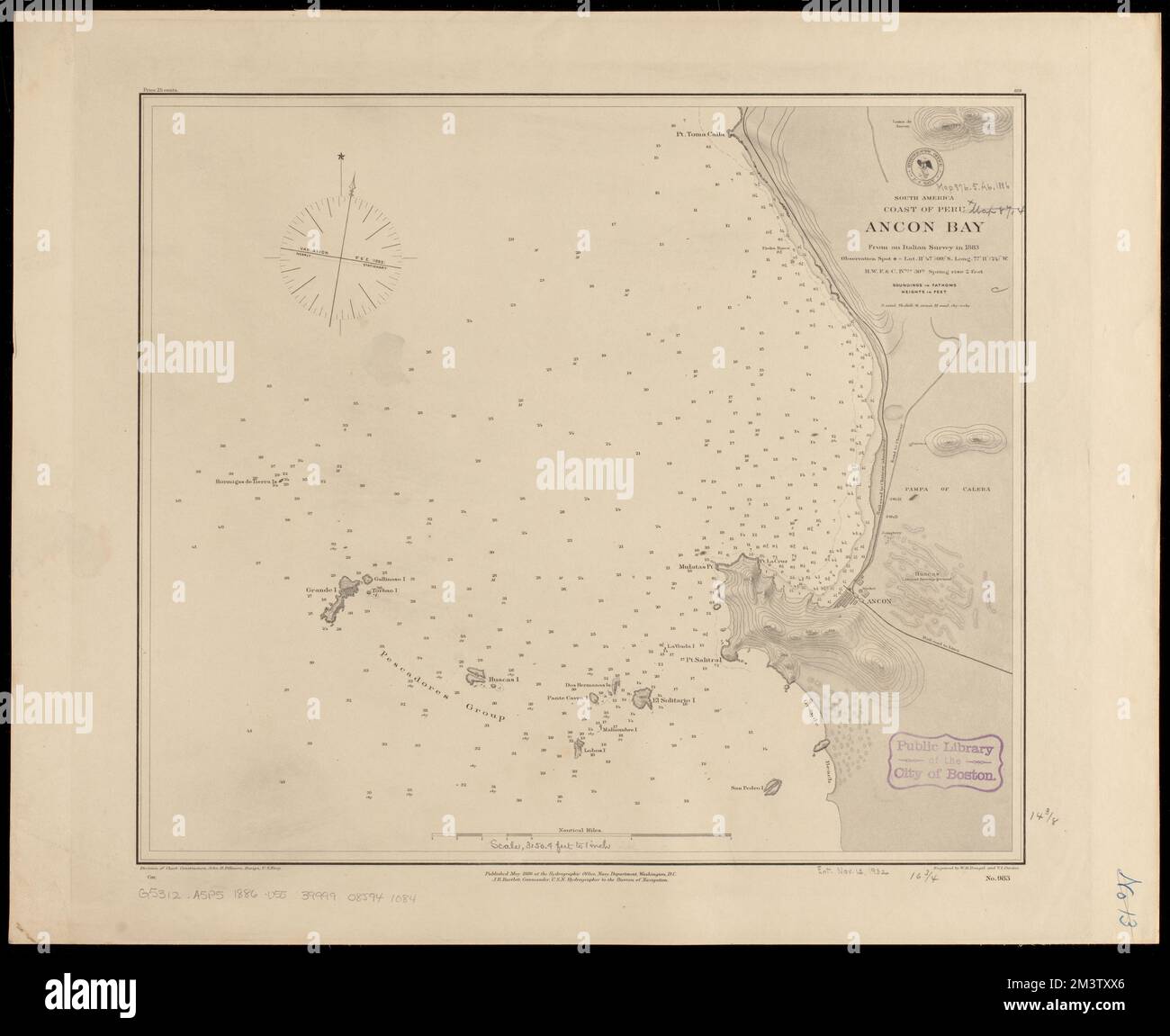 South America, coast of Peru, Ancon Bay : from an Italian survey in ...
