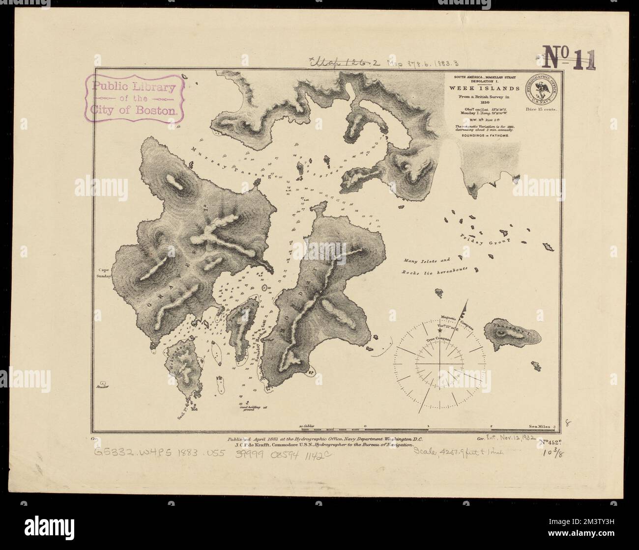 South America-- Magellan Strait, Desolation I., Week Islands : from a ...