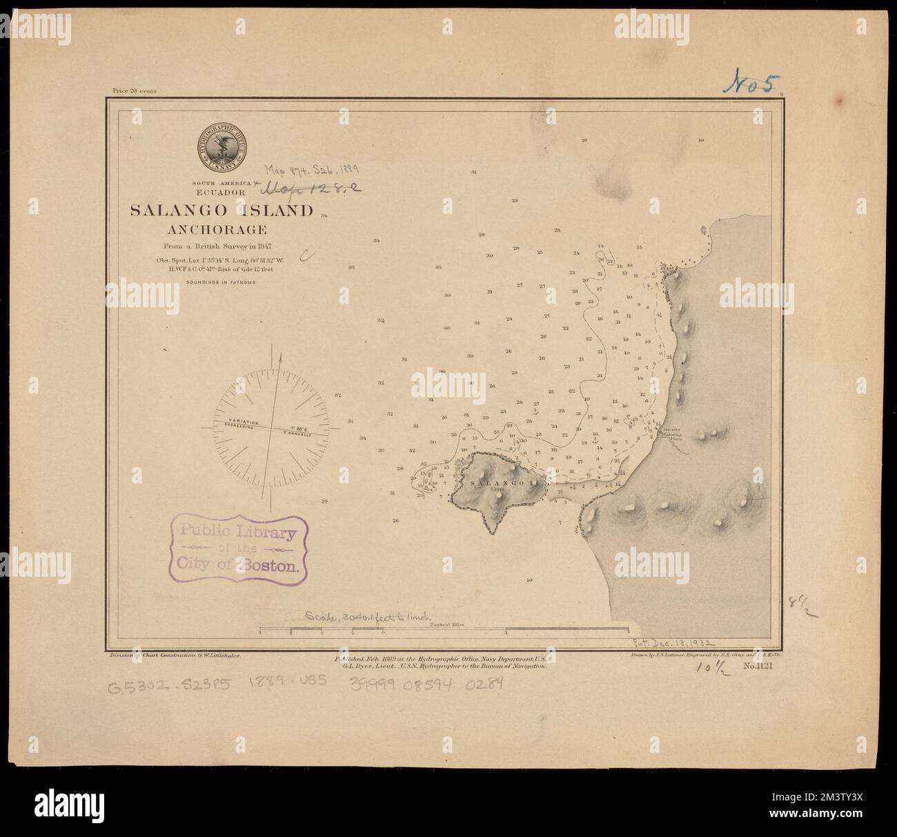 South America, Ecuador, Salango Island anchorage : from a British ...