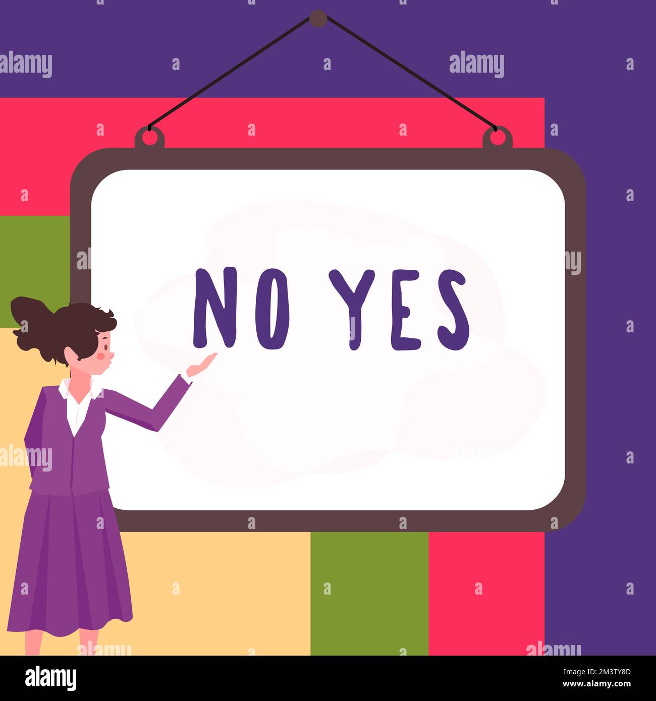 Writing displaying text No Yes, Business approach Answering question ...