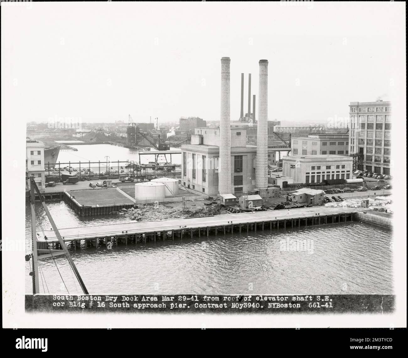 South Boston Dry Dock Area Mar 29-41 from roof of elevator shaft SE ...