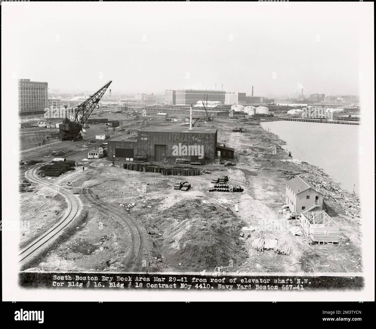 South Boston Dry Dock Area Mar 29-41 from roof of elevator shaft NW ...