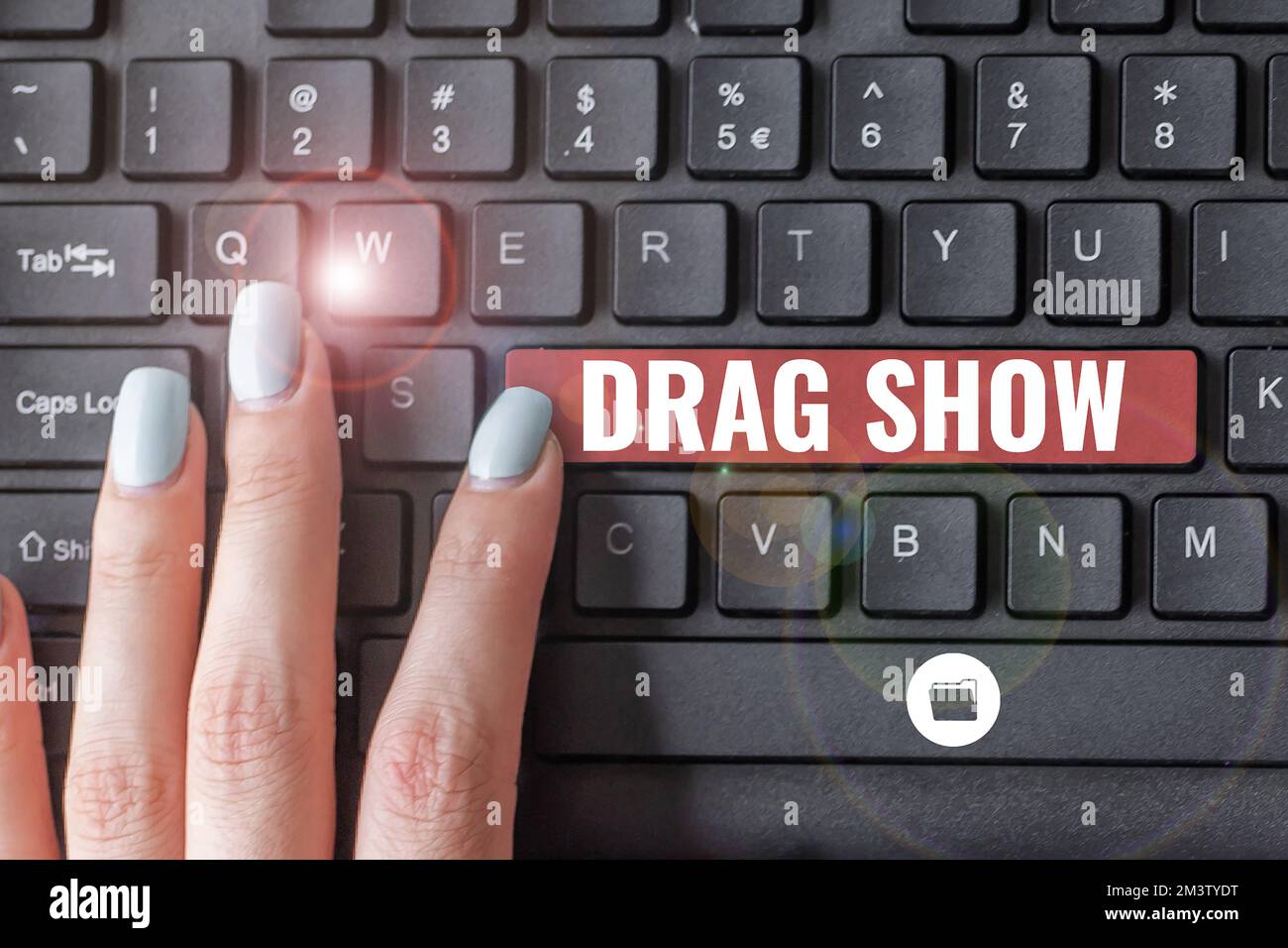 Conceptual caption Drag Show. Word for competitive event where two cars ...