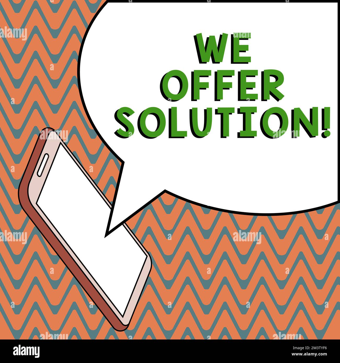 Hand writing sign We Offer Solution. Word Written on give means of solving problem or dealing ...