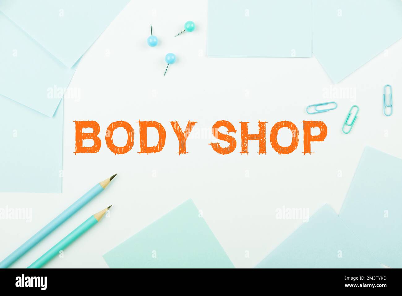 Text caption presenting Body Shop. Word Written on a shop where ...