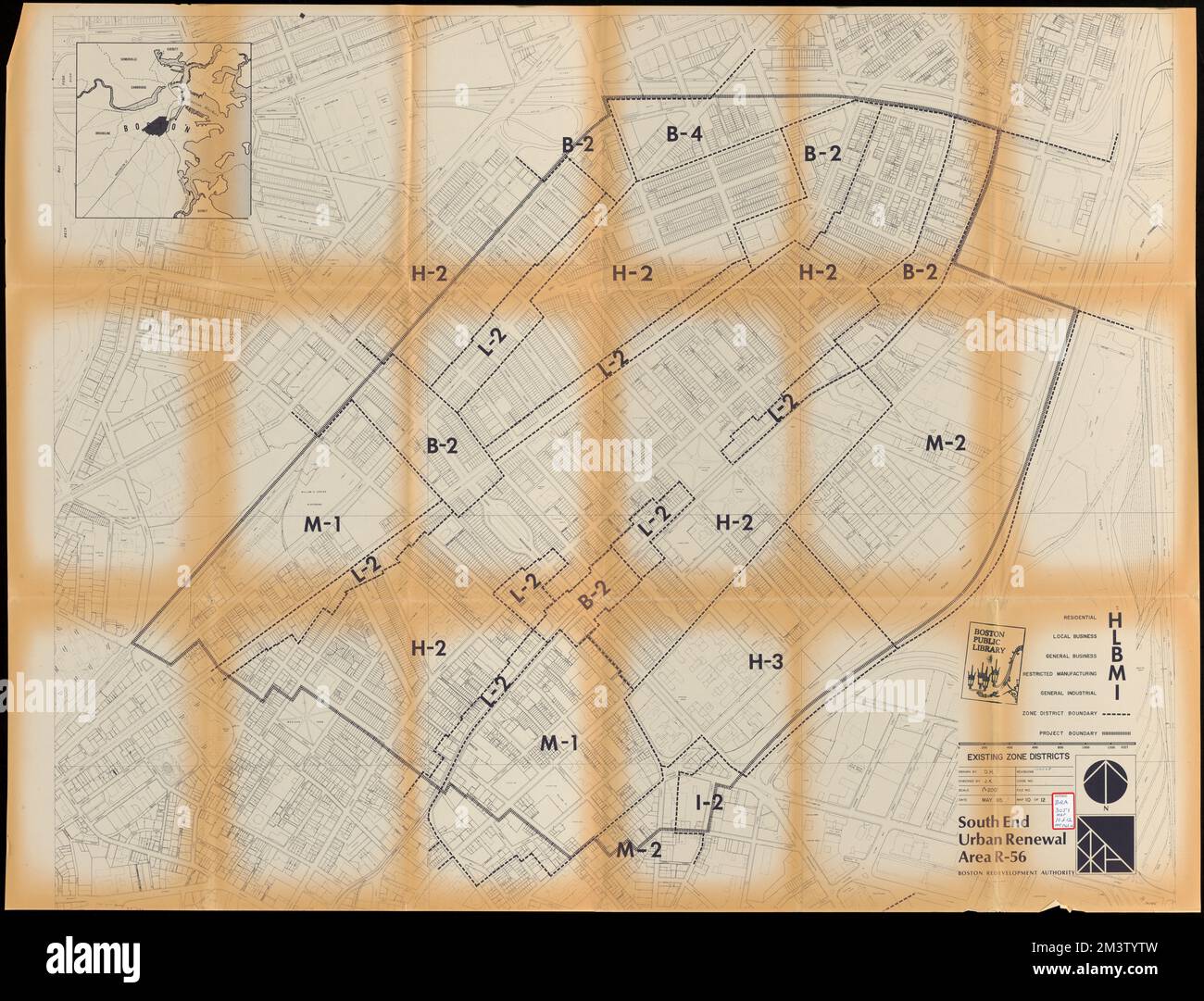 South End urban renewal area R-56 : existing zone districts , South End ...