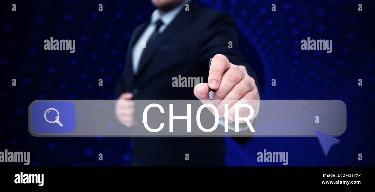 Hand writing sign Choir. Business approach a group organized to perform ...