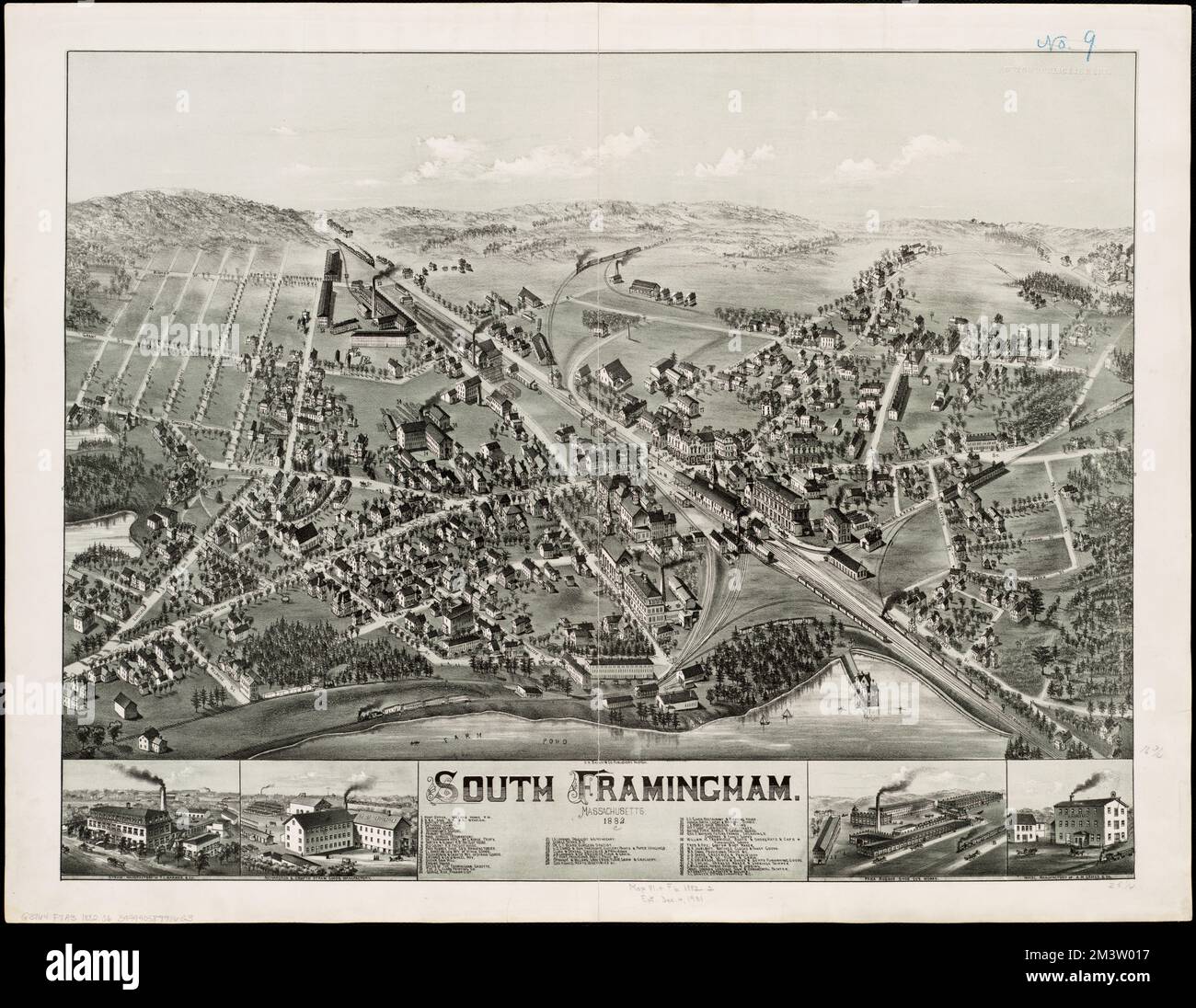 South Framingham, Massachusetts : 1882 , Framingham Mass., Aerial views ...