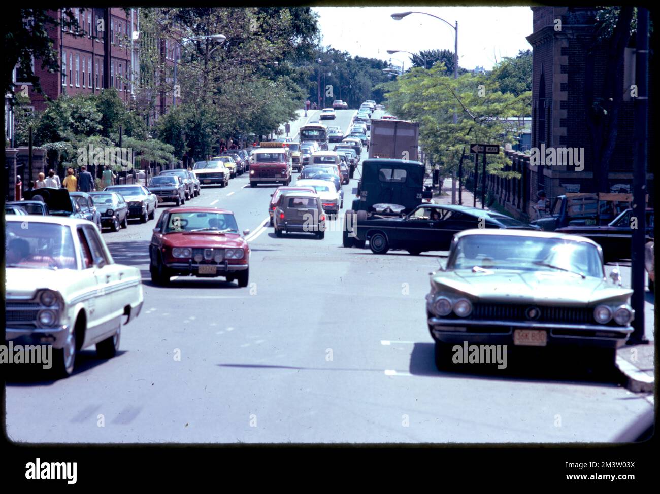 South on Boylston Street. Car barn site of proposed Kennedy Library on ...