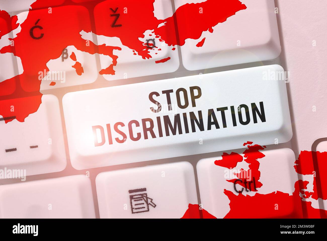 Inspiration showing sign Stop Discrimination. Internet Concept Prevent ...