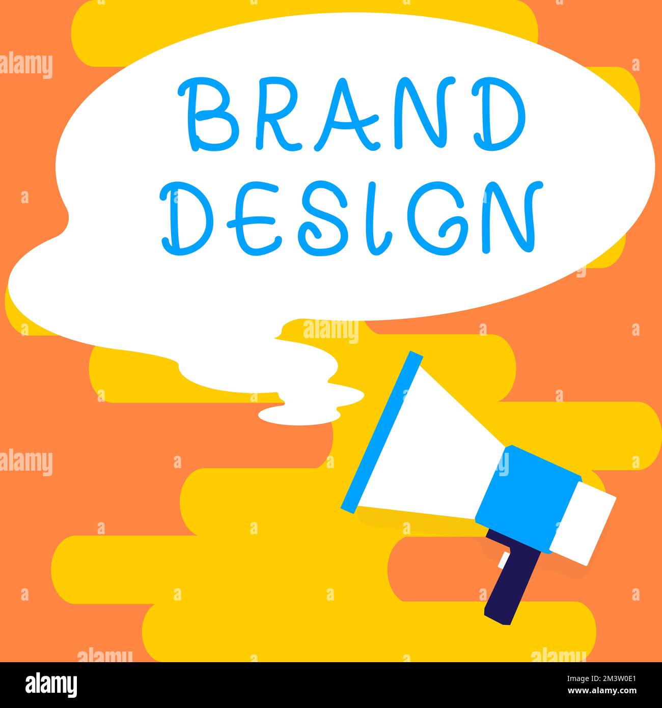 Handwriting text Brand Design. Word Written on visual elements that ...