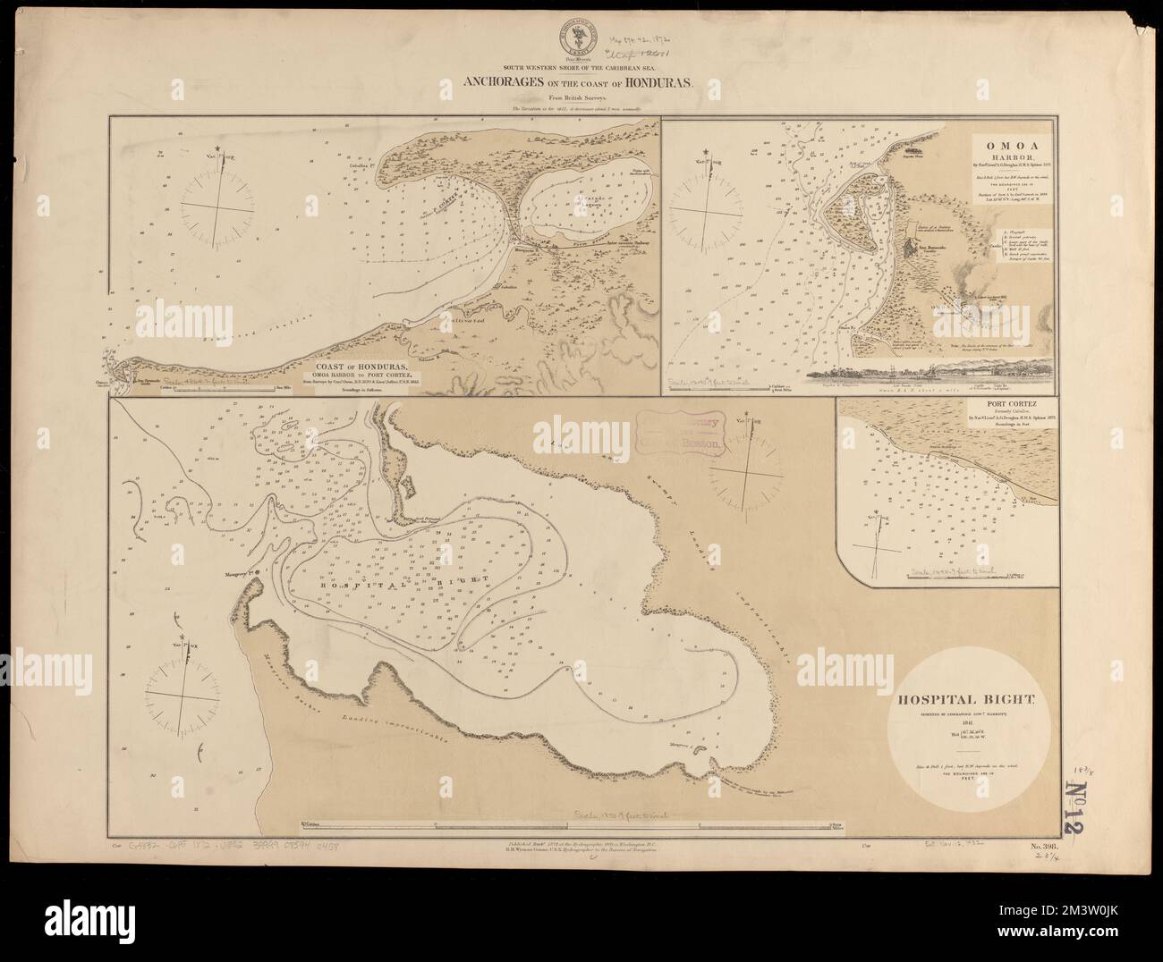 South western shore of the Caribbean Sea, anchorages on the coast of ...