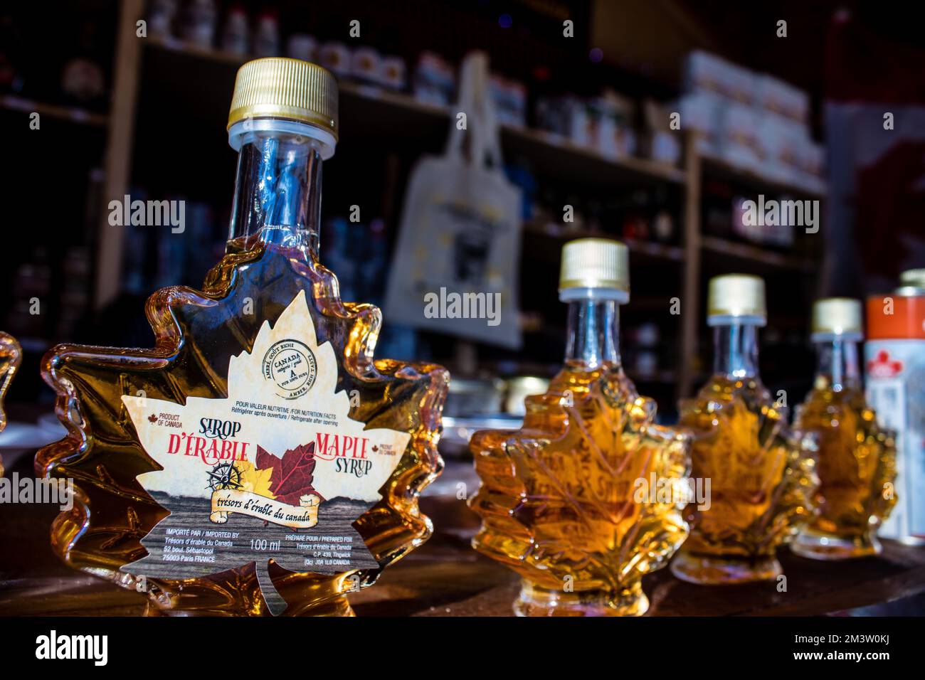 Maple syrup from Quebec in Canada at the Christmas Market in Reims will ...