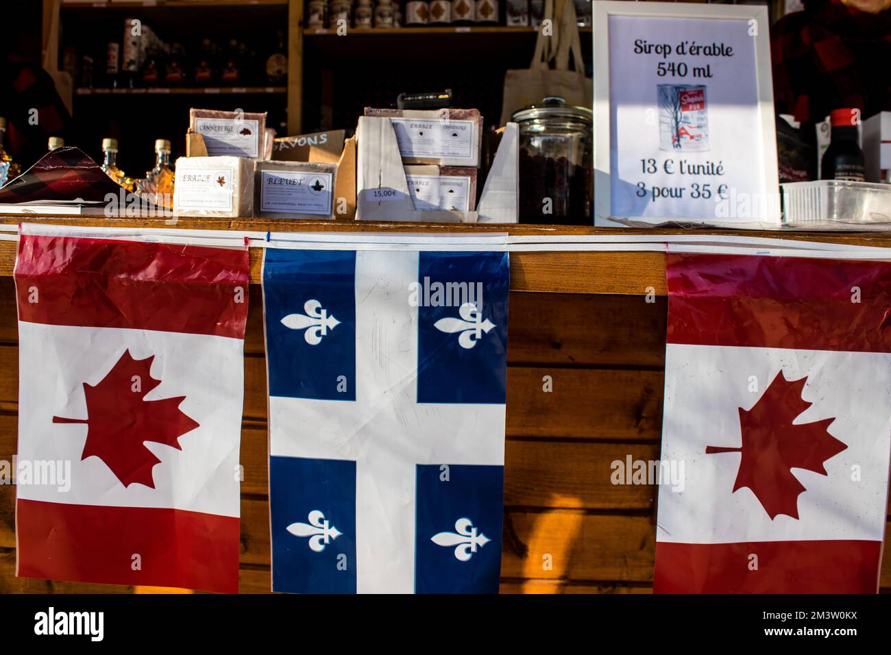 Maple syrup from Quebec in Canada at the Christmas Market in Reims will ...