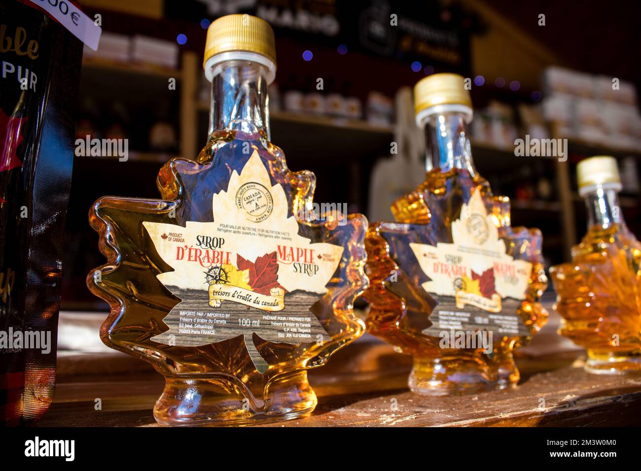Maple syrup from Quebec in Canada at the Christmas Market in Reims will ...