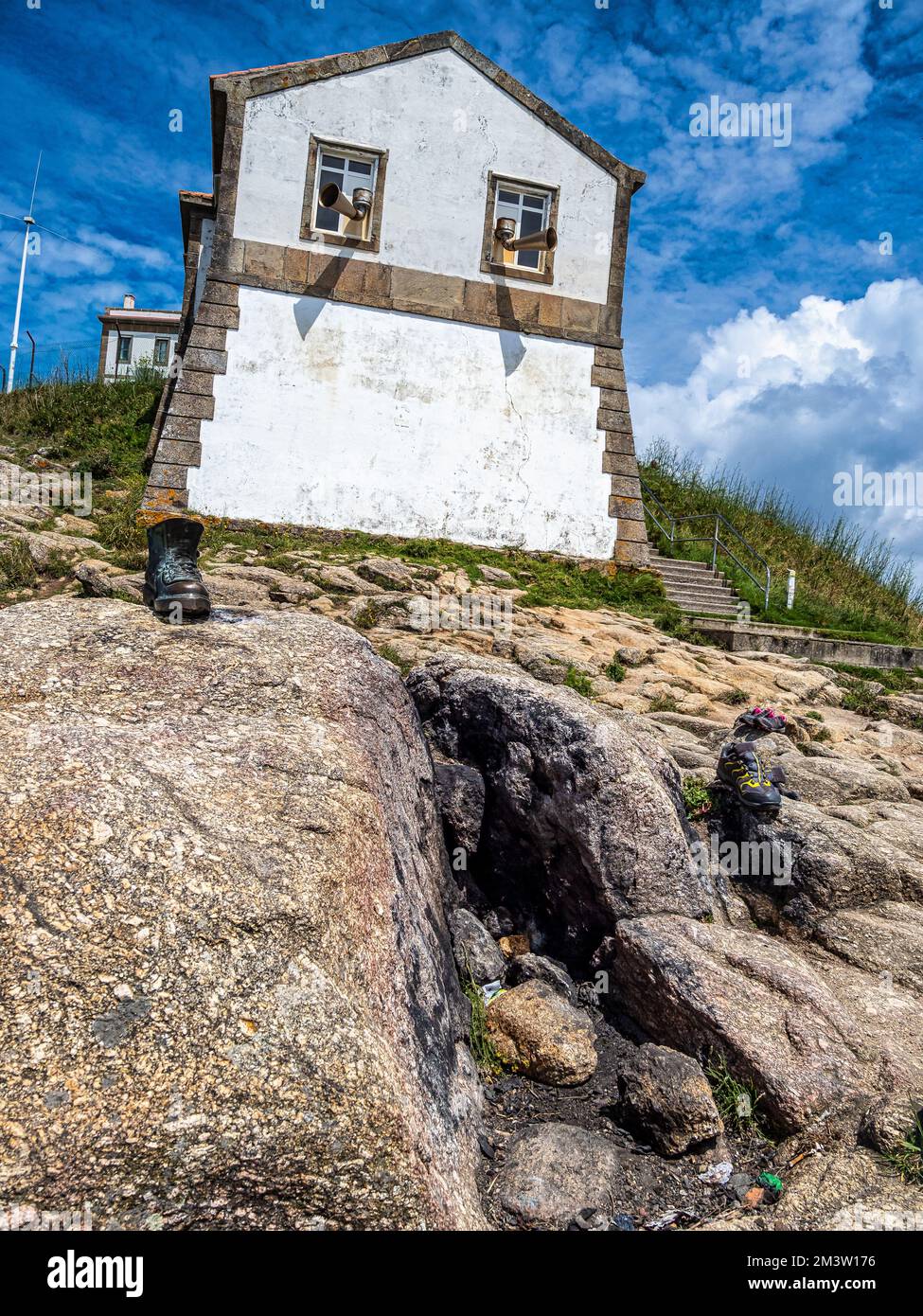 Finisterre Cape Lighthouse, Costa da Morte, Galicia, Spain. End of ...