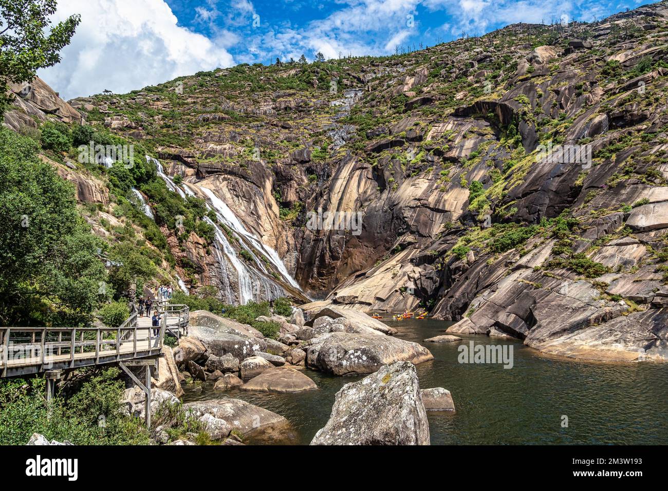Ezaro waterfall, Galicia, Northern Spain in Spring. One of the few ...