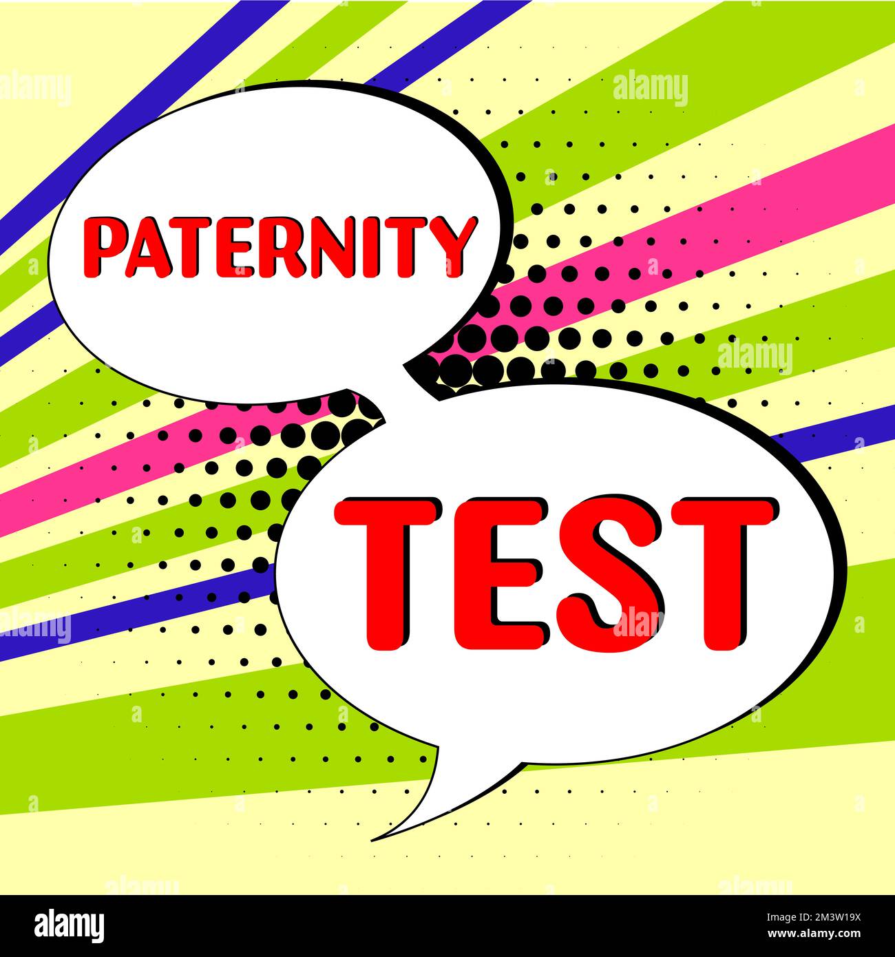 Conceptual caption Paternity Test. Word Written on a test of DNA to ...