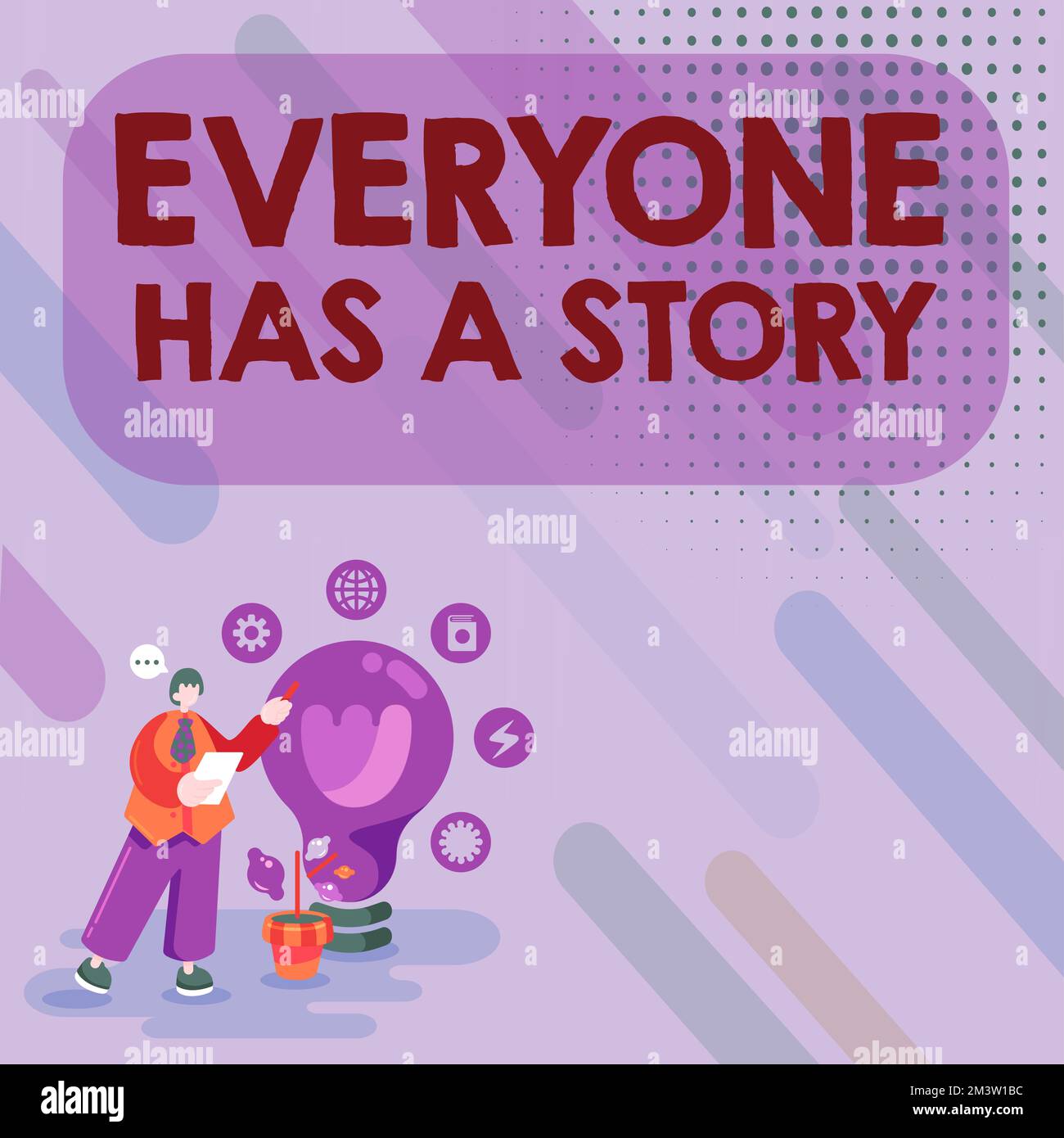 Conceptual caption Everyone Has A Story. Business concept Background ...