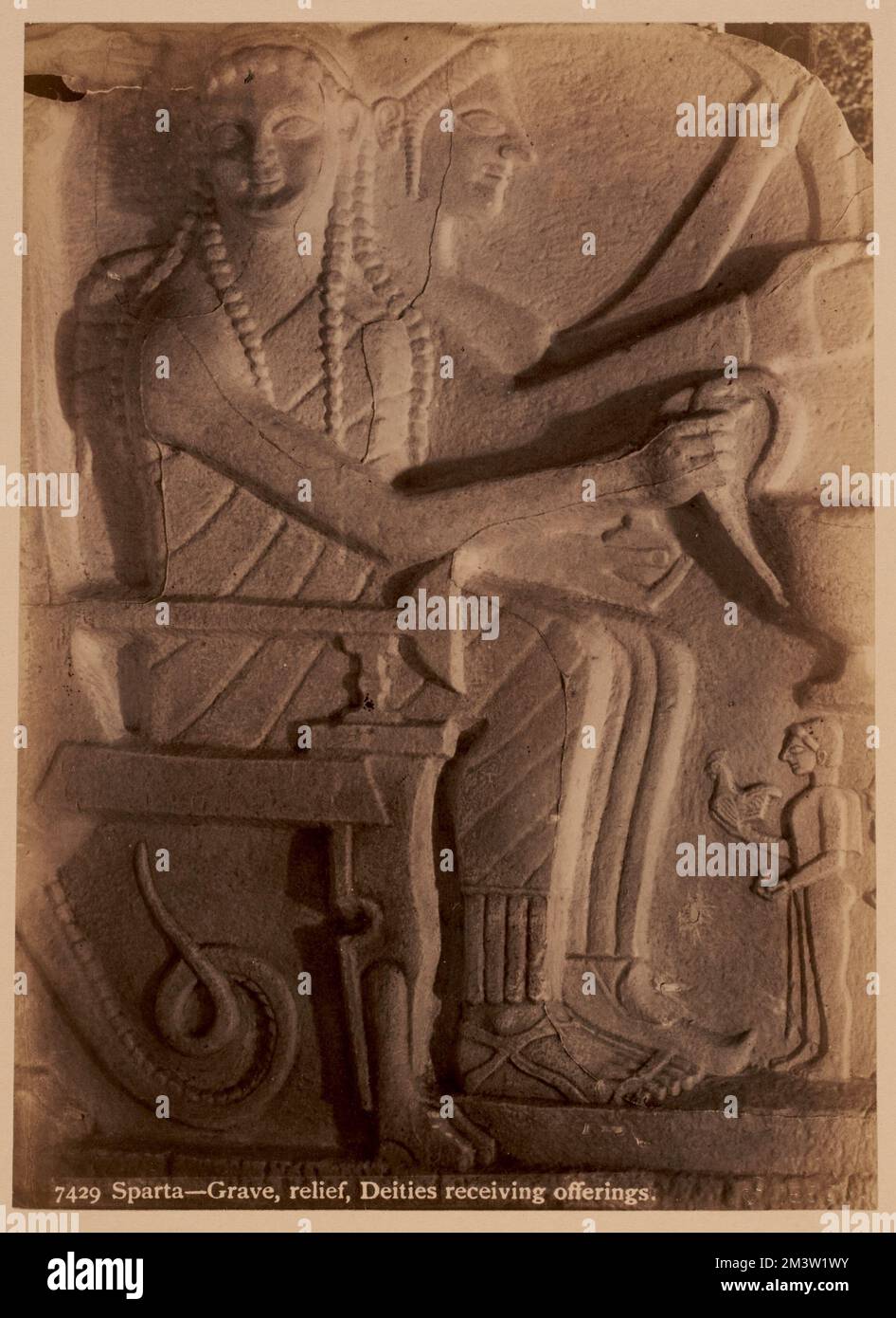 Sparta - grave, relief, deities receiving offerings , Antiquities, Bas ...