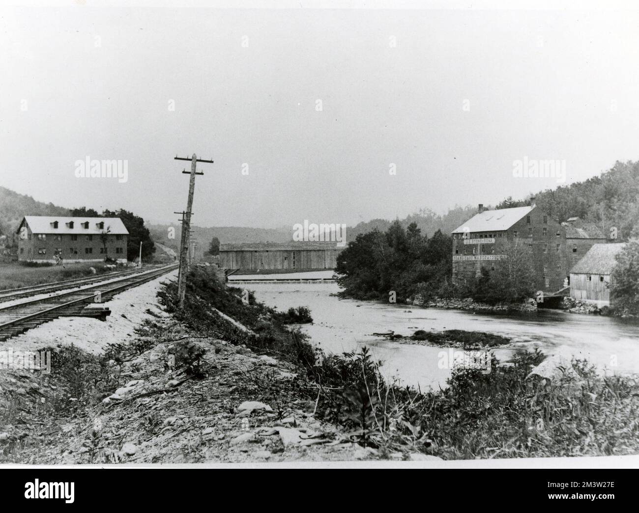 Spillway and Bridge, View from Railroad Tracks, Erving, Mass. , C.S ...