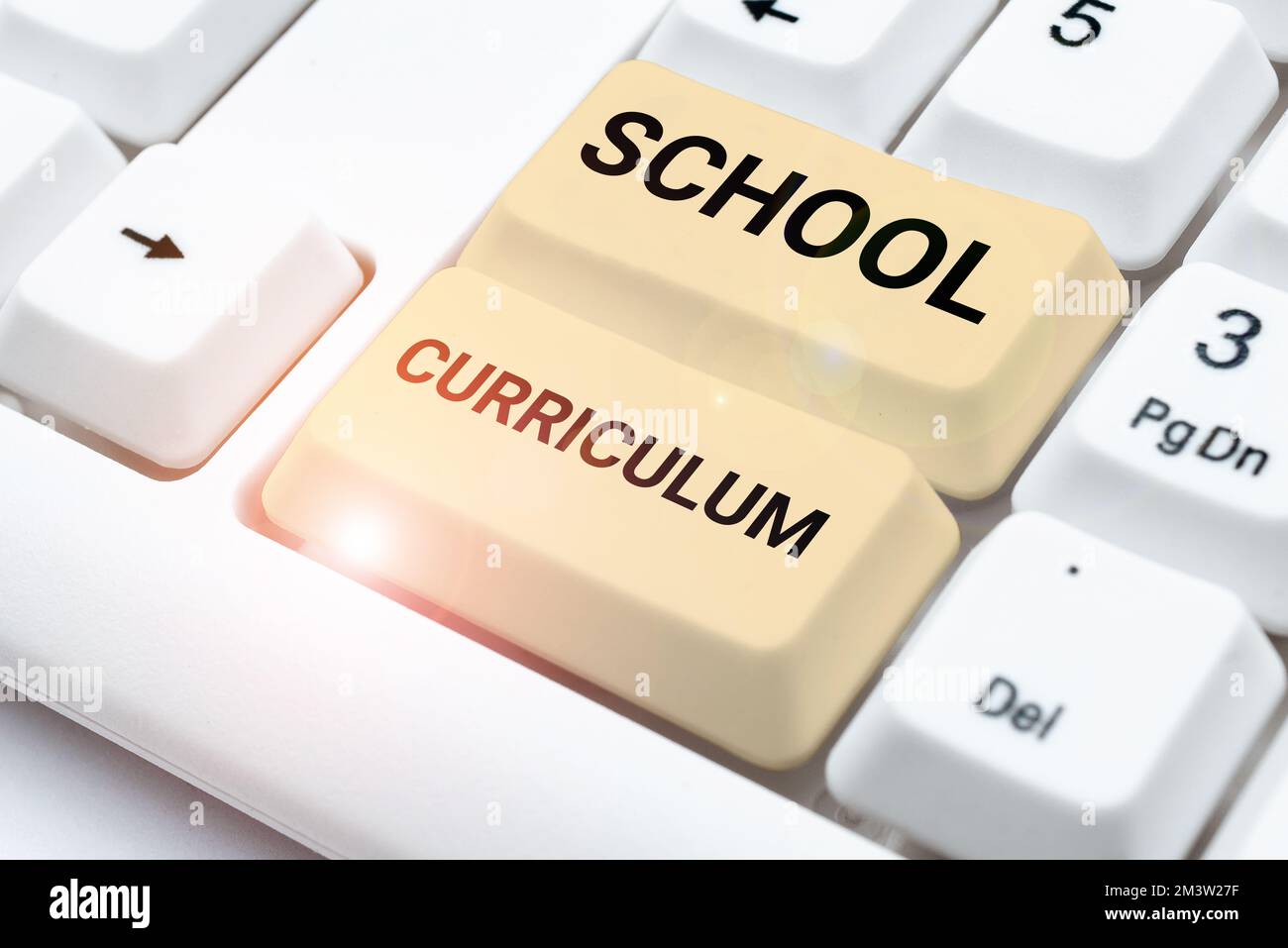 Hand writing sign School Curriculum. Business overview designed to ...