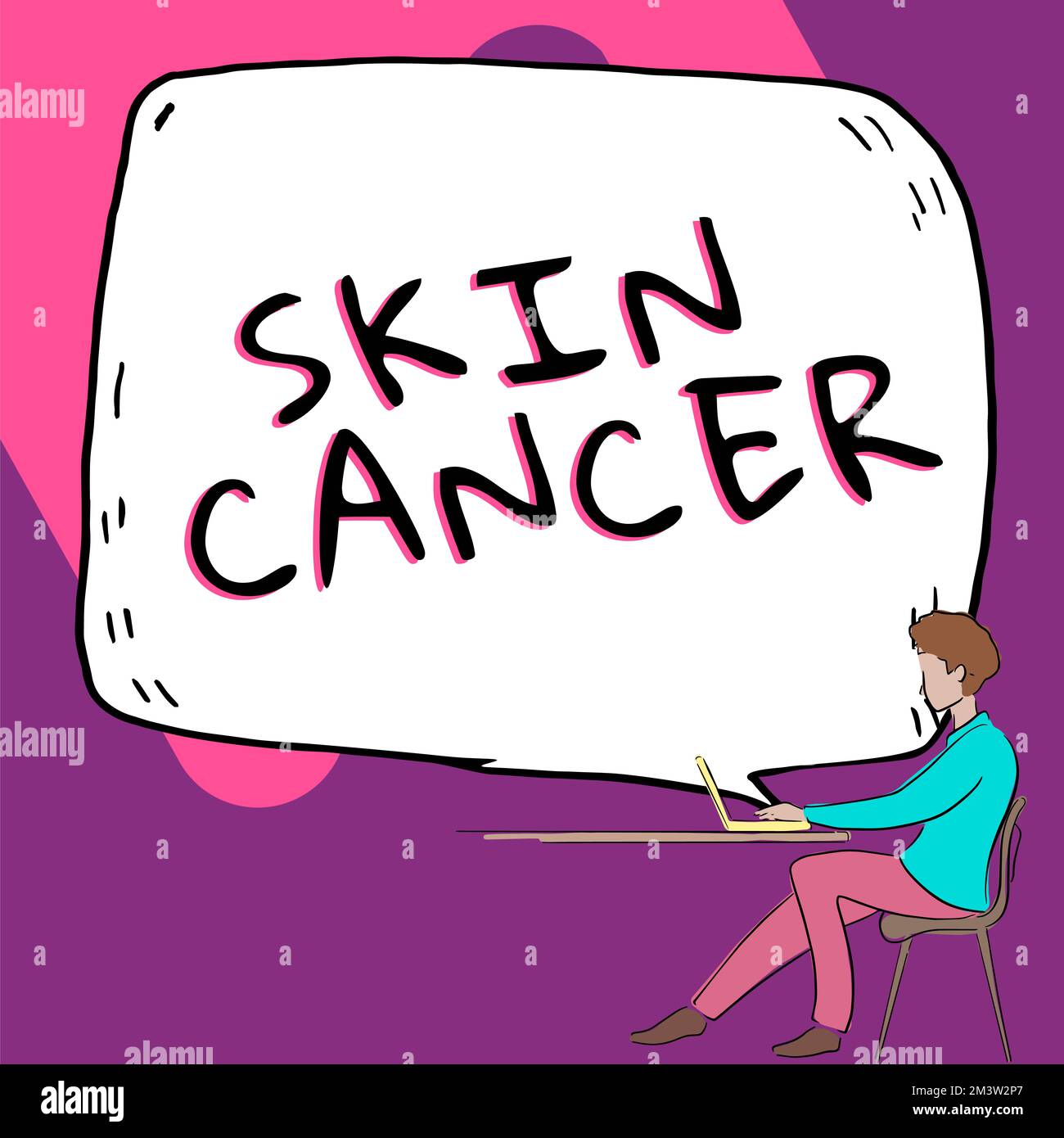 Handwriting text Skin Cancer. Business overview uncontrolled growth of ...