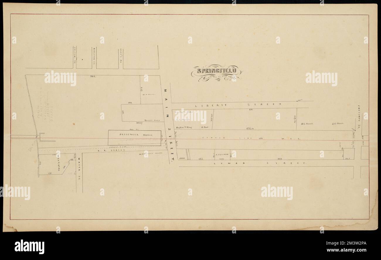 Springfield , Springfield Mass., Maps, Railroads, Massachusetts ...