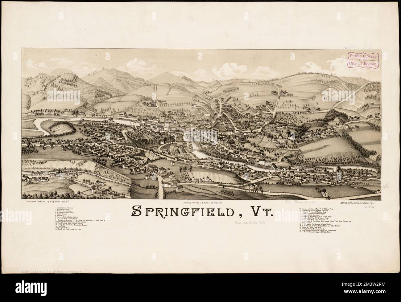 Springfield, Vt , Springfield Vt., Aerial views Norman B. Leventhal Map ...