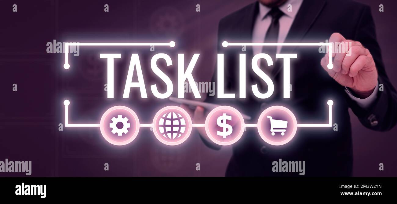 Sign displaying Task List. Business idea Planification reminder group ...