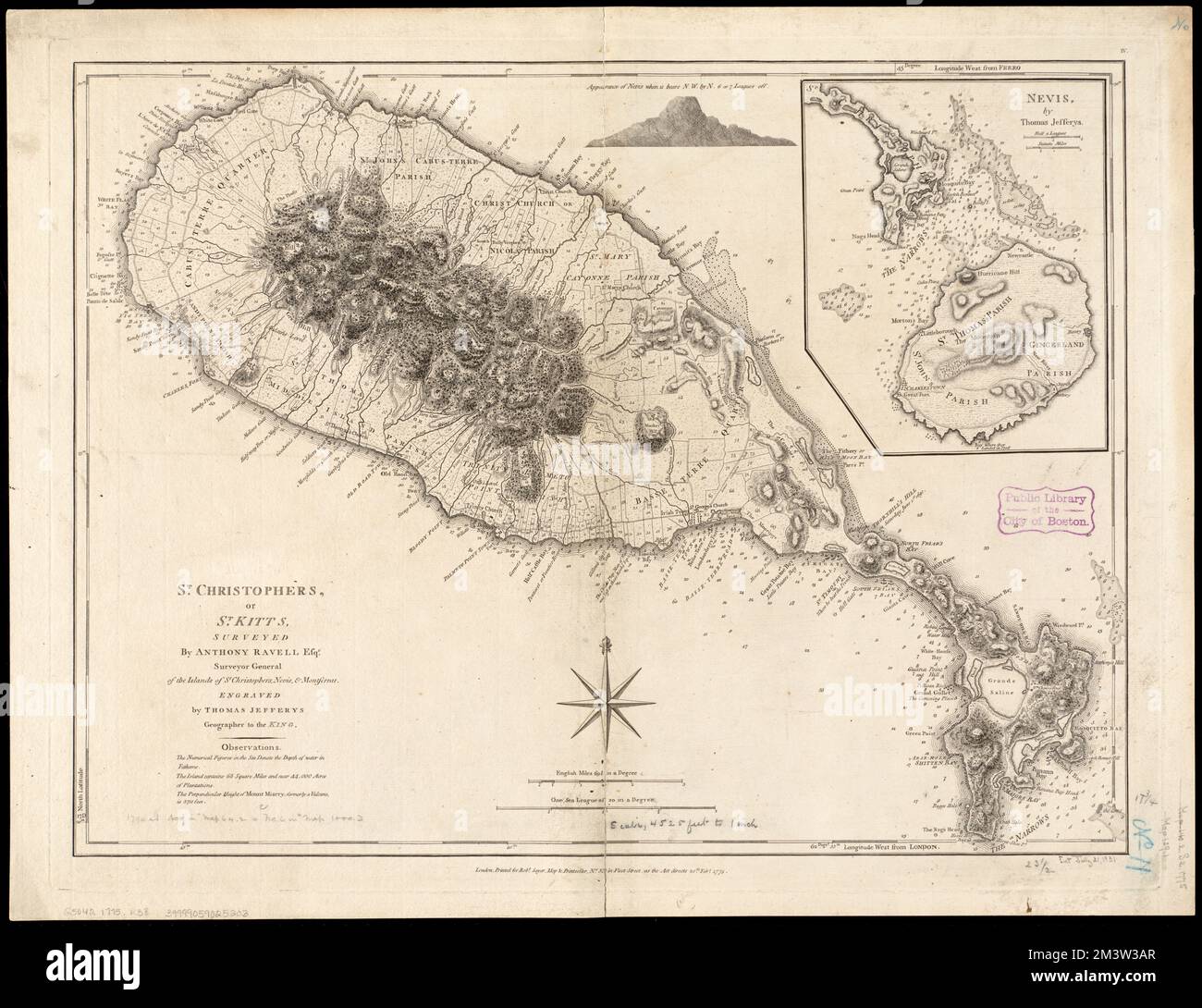 St kitts map hi-res stock photography and images - Alamy