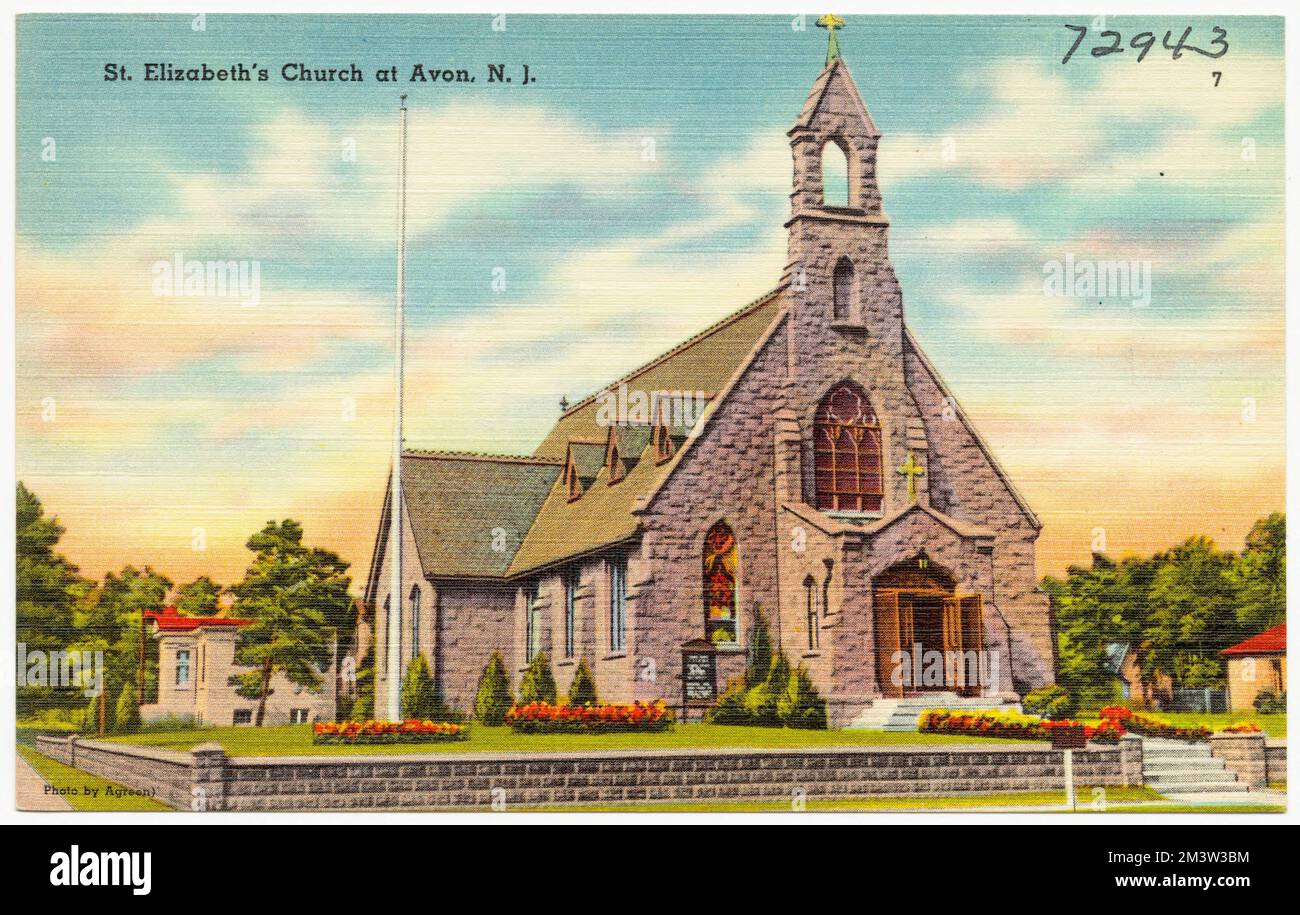 St. Elizabeth's Church at Avon, N. J. , Churches, Tichnor Brothers ...