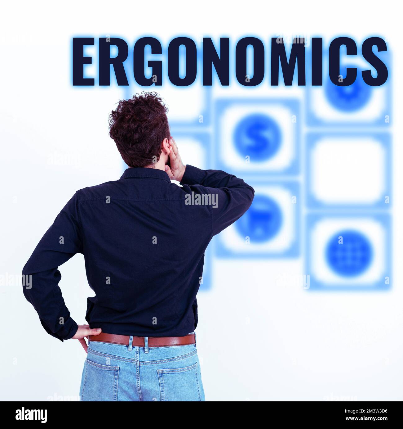 Writing displaying text Ergonomics. Concept meaning fitting or ...