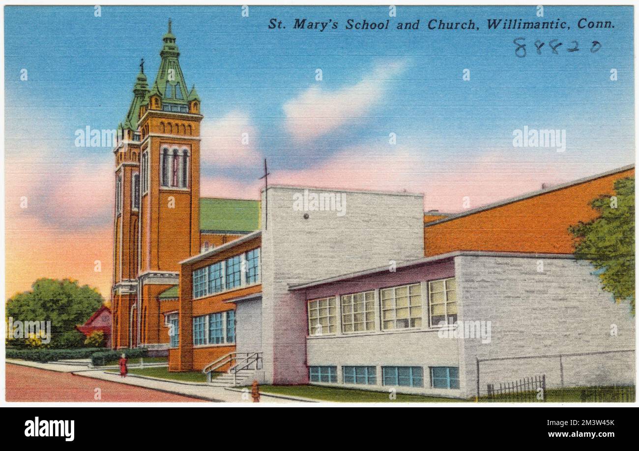 St. Mary's School and church, Willimantic, Conn. , Churches, Schools ...