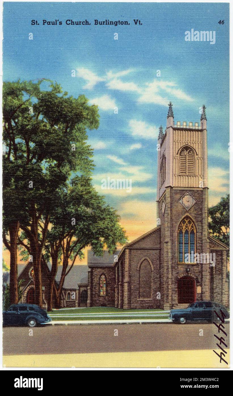 St. Paul's Church, Burlington, Vt. , Churches, Tichnor Brothers ...