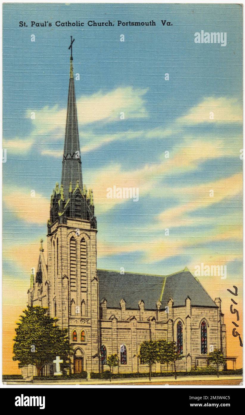 St. Paul's Catholic Church, Portsmouth, Va. , Churches, Tichnor Brothers Collection, postcards ...